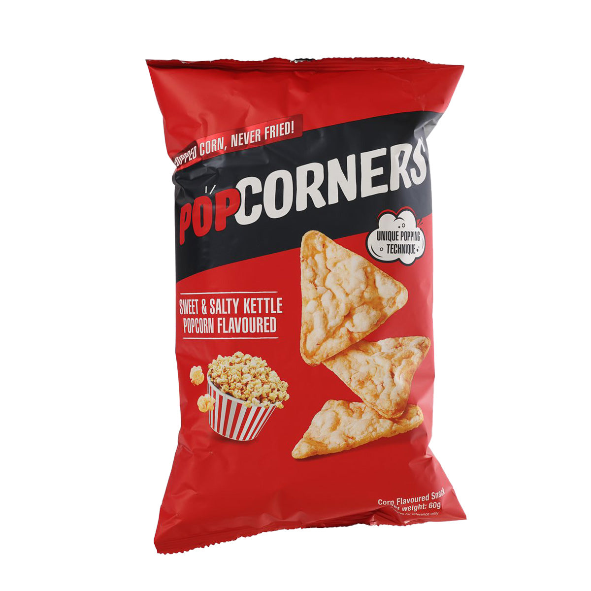 POPCORNERS Corn Snack - Sweet & Salty Kettle Popcorn Flavoured (60g ...