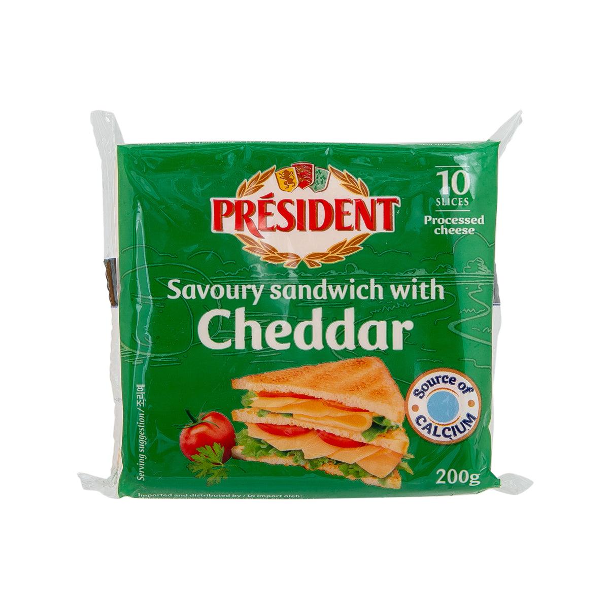 PRESIDENT Processed Cheese Slices with Cheddar (200g) – city'super ...